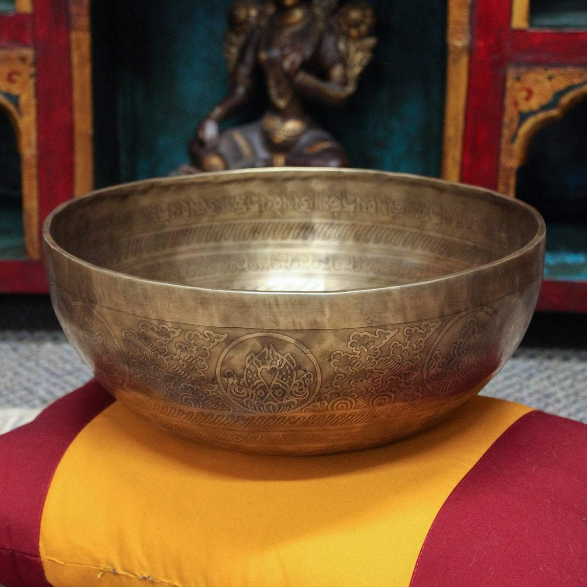 12 Inch Auspicious Symbols Singing Bowl - DharmaShop