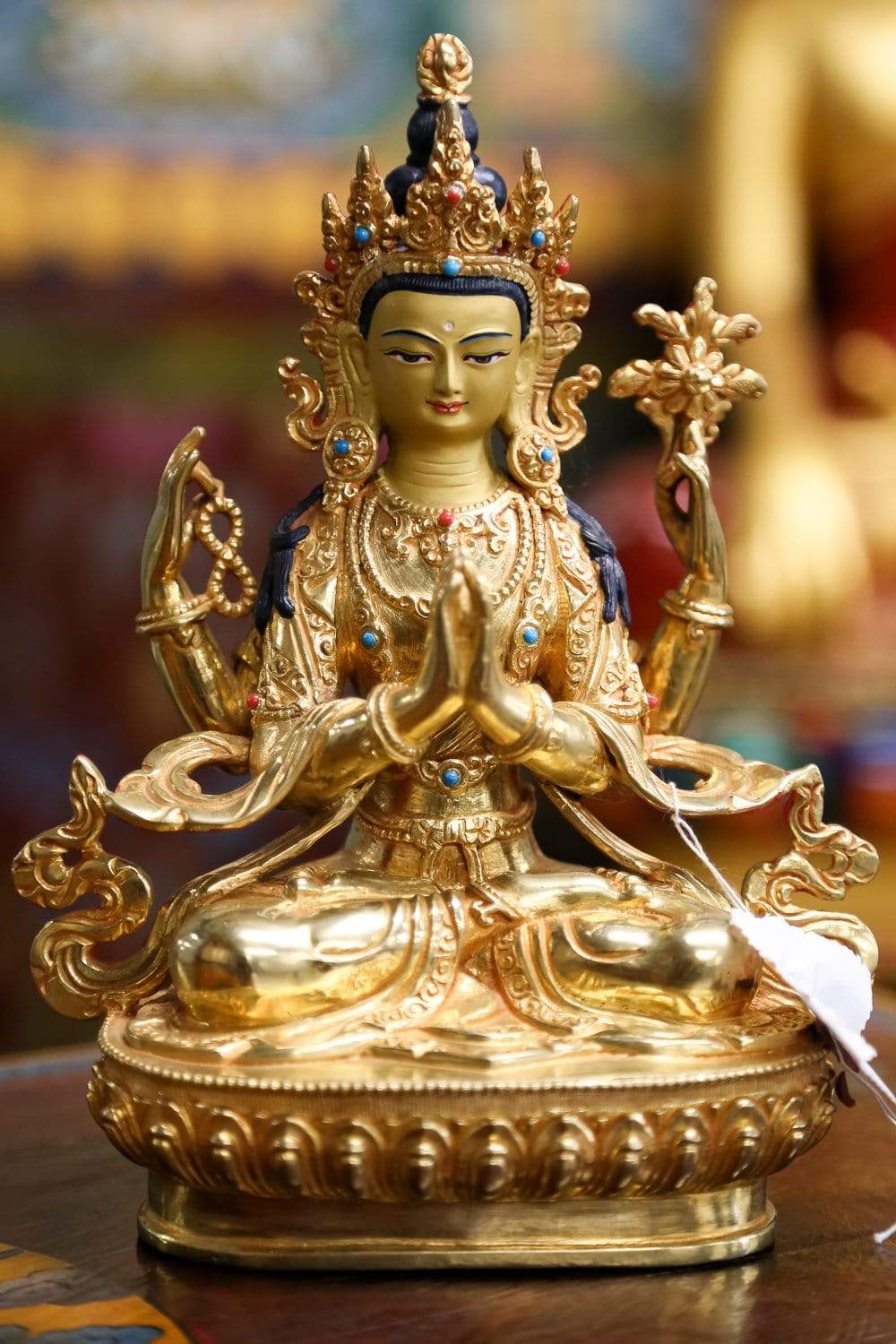Chenrezig Gold Plated Statue - DharmaShop