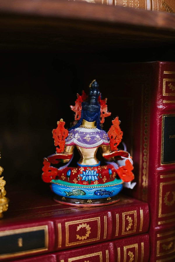 Fearless Green Tara Painted Statue - DharmaShop