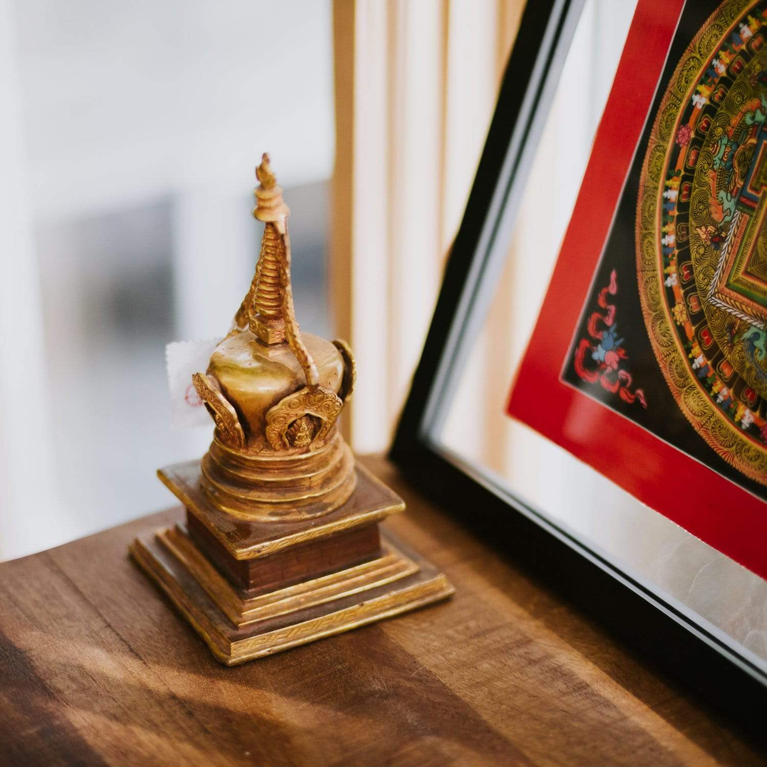 Gold Plated Bronze Stupa - DharmaShop