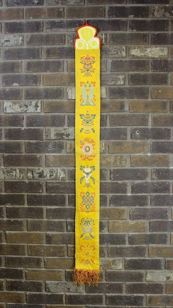Astamangal 8 Auspicious Symbol Gold Brocade Banner - DharmaShop