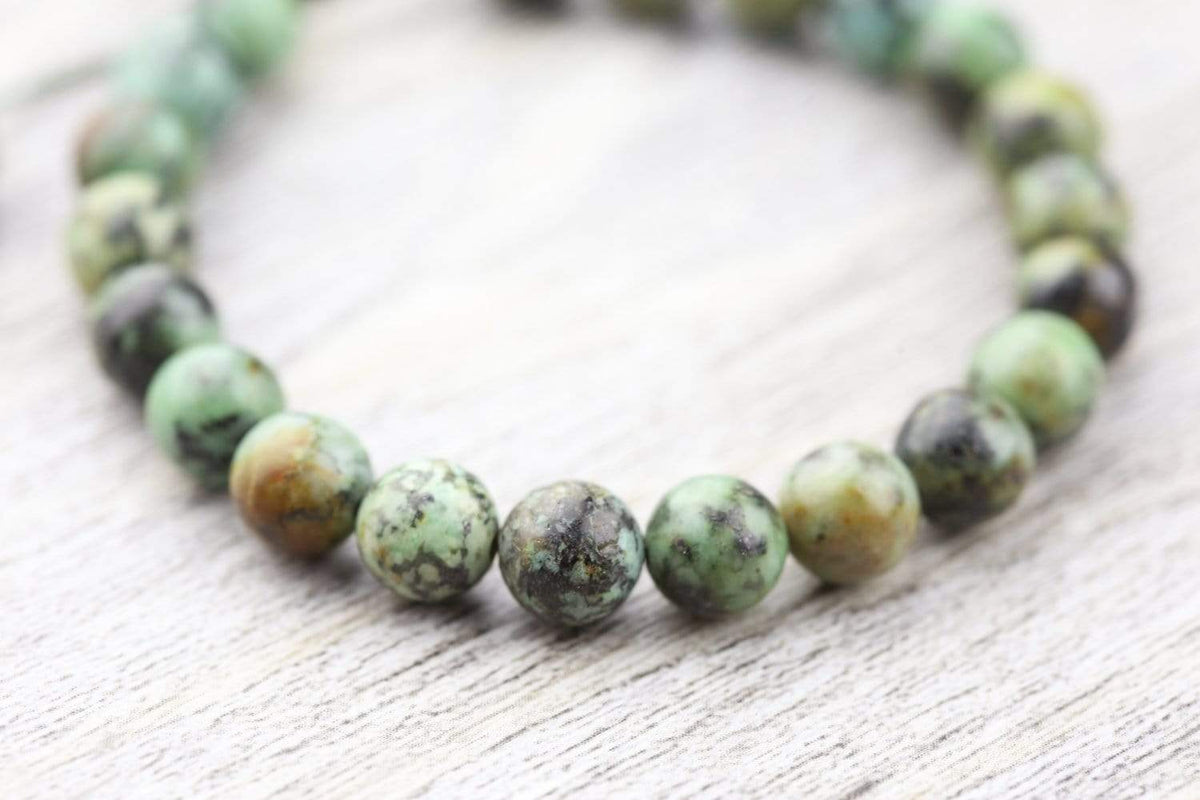 Simple African Turquoise Wrist Mala Bracelet - DharmaShop
