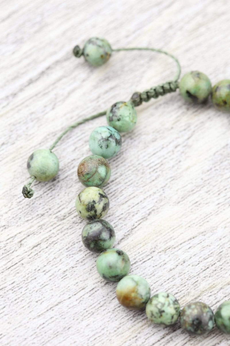 Simple African Turquoise Wrist Mala Bracelet - DharmaShop